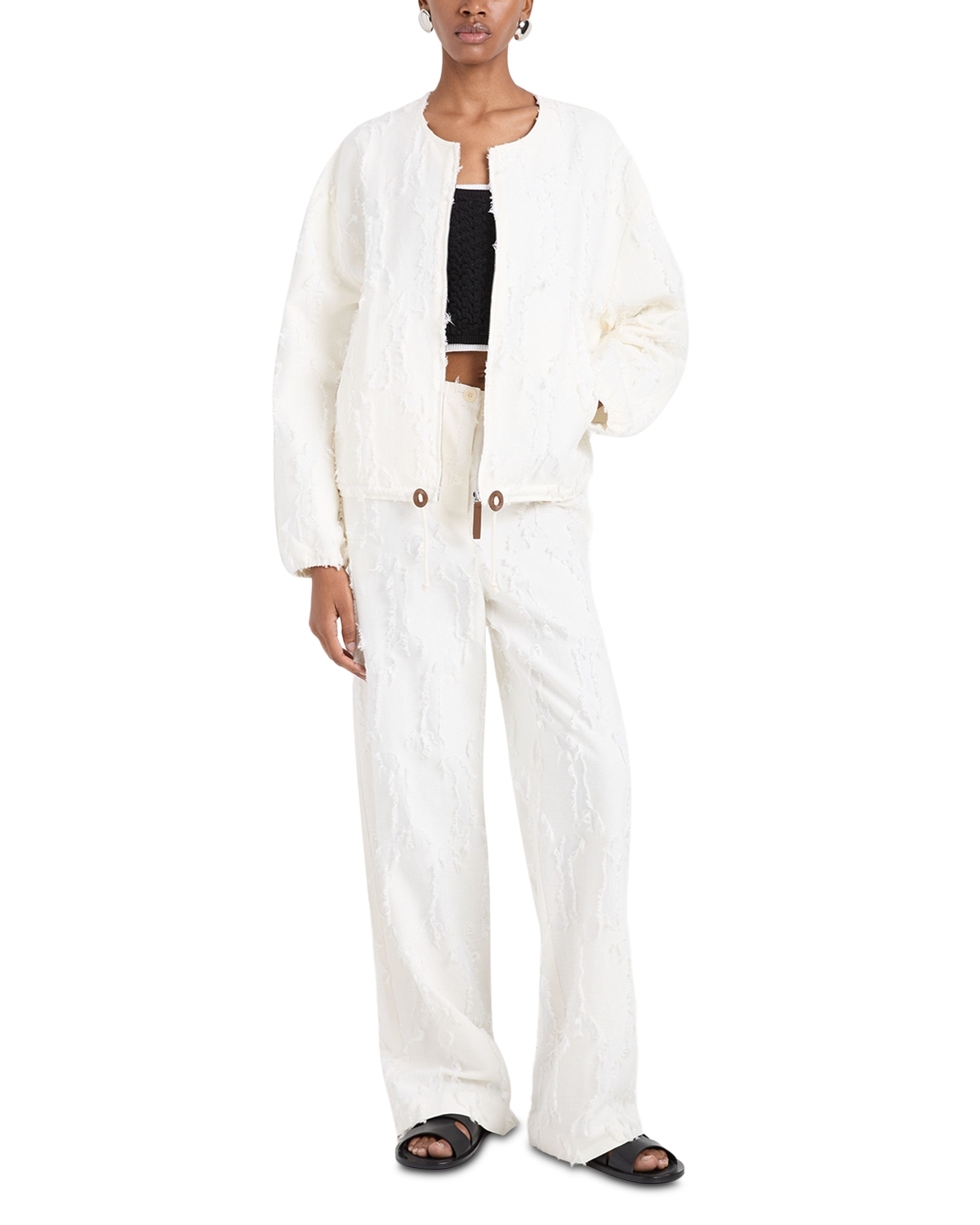 PROENZA SCHOULER WHITE LABEL Proenza Schouler White Label Madigan Fringe Jacquard Jacket